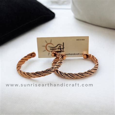 Brass Round Cuff Bracelet Sunrise Art Handicraft