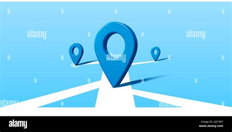Map Location Pinpointer On Road D Render Stock Photo Alamy