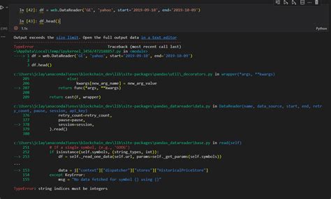 Yahoo Finance Getting The Typeerror String Indices Must Be Integers