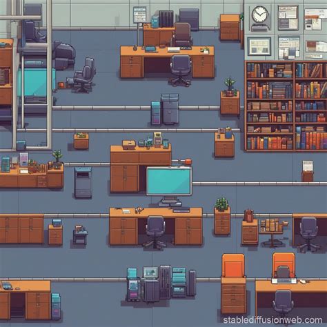 Pixel Art Office Space Background Stable Diffusion Online