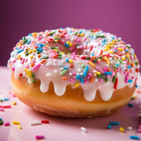 Premium Ai Image Colorful Sprinkle Donut A Vibrant And Delicious Treat