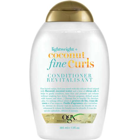 Ogx Lightweight Coconut Fine Curls Conditioner Define Curls Add