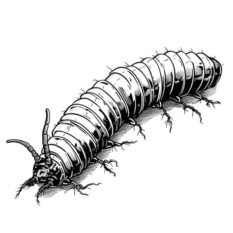 Premium Vector Hand Drawn Sketch Fireworm Illustration