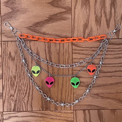 Colorful Alien Multi Layered Pants Chain Never Depop