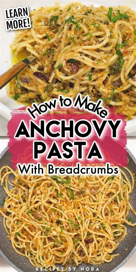 Easy Garlic Anchovy Pasta With Crispy Breadcrumbs Anchovy Recipes Anchovy Pasta Recipes