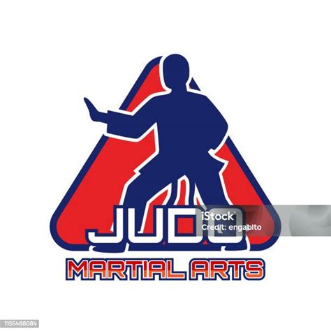 Judo Dövüş Sanatı Beyaz Arka Planda Izole Vektör Illüstrasyon Stok Vektör Sanatı And Aktif Hayat