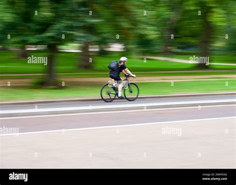 Trying To Capture Movement In Hyde Park As The Cyclists Were Passing By