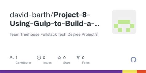 Github David Barthproject 8 Using Gulp To Build A Front End Website Team Treehouse Fullstack
