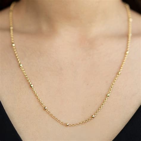14k Yellow Gold Rolo Chain Necklace 18 22 25mm Etsy