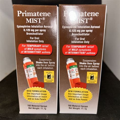 Primatene 1 Mist Asthma Relief Inhaler 160 Metered Spray 2 Pack 317270553007 Ebay