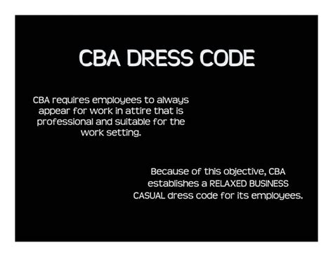 Cba Dress Code Pdf