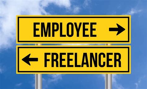 Premium Photo Employee Or Freelancer Road Sign On Sky Background