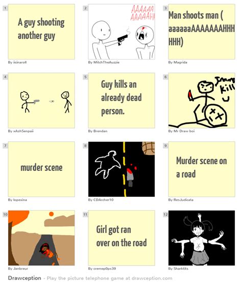 A Guy Shooting Another Guy Drawception