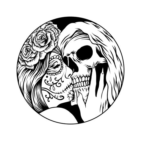 Skull Kissing Tattoo