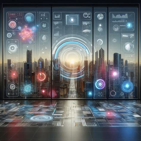 Digital Window Design With Ai Graphic In Future Stock Illustration