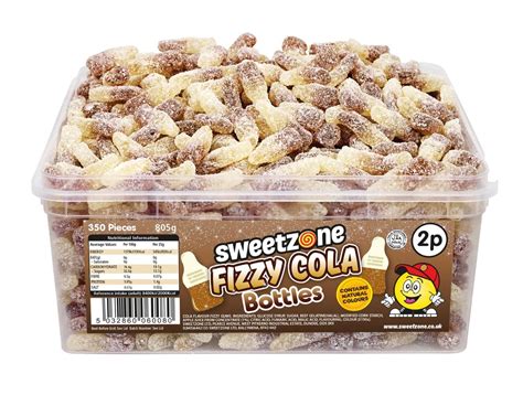 Buy Sweetzone Small Fizzy Cola Bottles Halal Sweets Tub 350 Pc 805 G