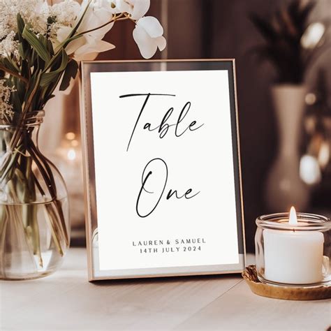 Table Number Frames Etsy Uk