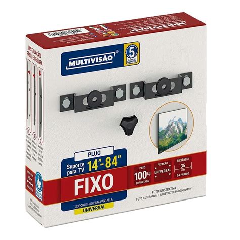 Suporte De Televisão Universal Fixo Plug Multivisão Tamanho84