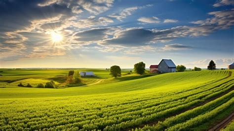 Rural Farm Landscape Premium Ai Generated Image