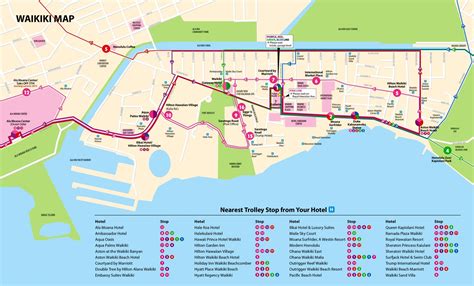Waikiki Trolley Route Map Adams Printable Map