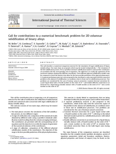 pdf a numerical benchmark on the prediction of macrosegregation in