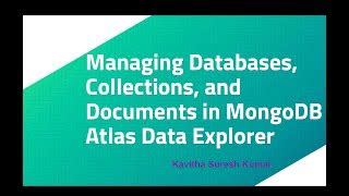 Efficiently Managing MongoDB Databases Collections And Documents SynthMind