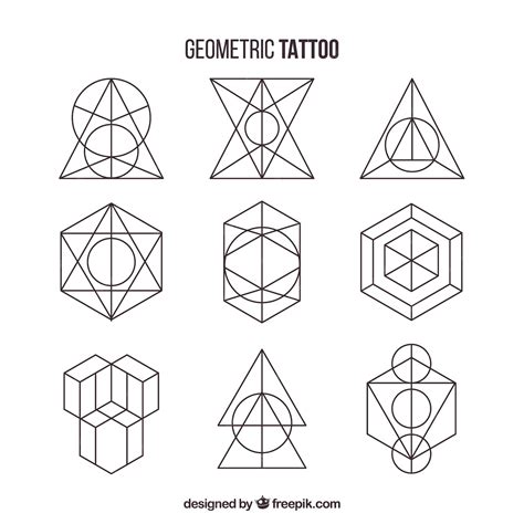 Free Vector Pack Of Geometric Shapes Tattoos