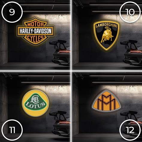 Uv Printed Plexiglass Neon Car Emblem Neon Car Light Car Emblem Neon