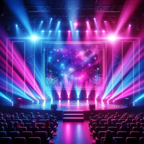 Spectacular Concert Stage With Hightech Lighting And Dynamic Visual