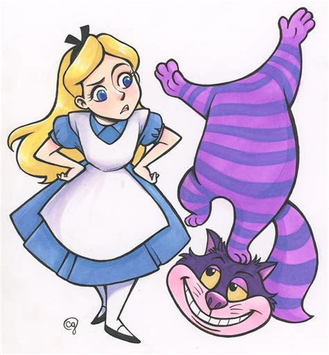 Alice In Wonderland Cat Drawing