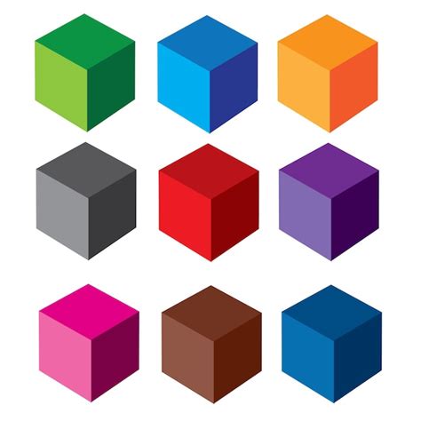 Premium Vector Nine Color Cubes With Gradients For Game Icon
