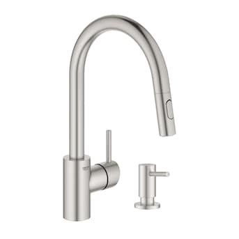Grohe Concetto Supersteel Single Handle Pull Down Kitchen Faucet With