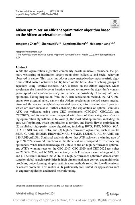 Aitken Optimizer An Efficient Optimization Algorithm Based On The