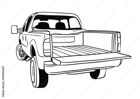 Elegant Pickup Truck Clipart Black And White For Graphic Designers