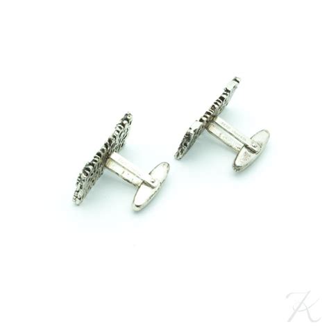 Lot Mecan Silver Modernist Vintage Cufflinks