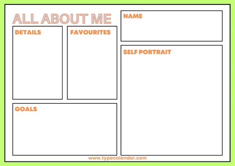 Free Printable All About Me Templates [word Pdf] Worksheet Teachers