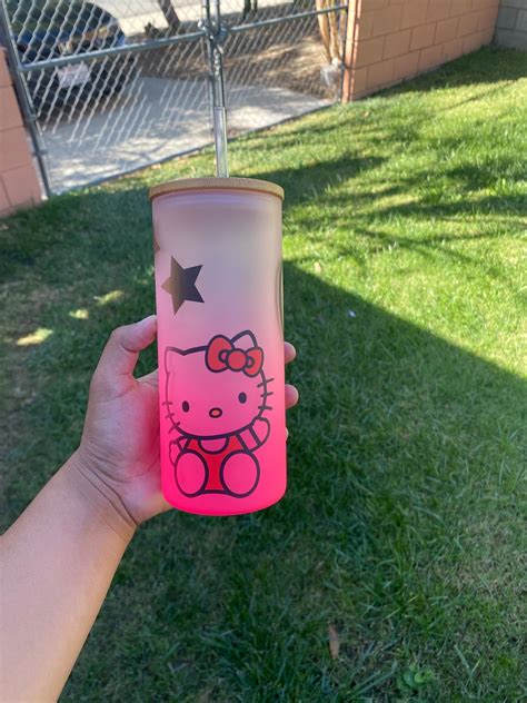 Hello Kitty Faded Frosted Cup Etsy