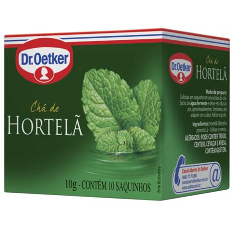 Chá De Hortelã 10 Sachês Chá De Ervas Dr Oetker