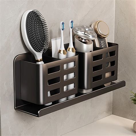 Yesent Aluminum Toothbrush Holder Self Adhesive Hanging