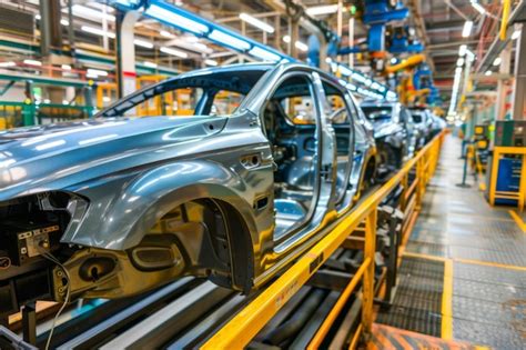 Modern Car Assembly Line Premium Ai Generated Image