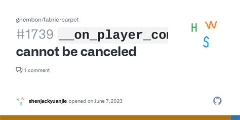 On Player Command Cannot Be Canceled Issue Gnembon Fabric Carpet GitHub
