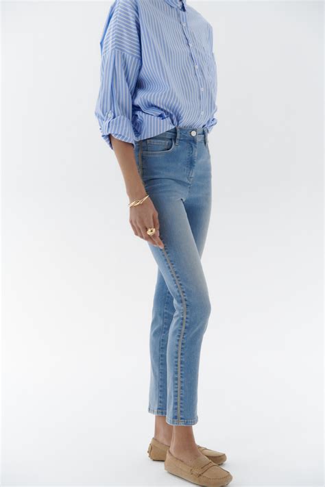Pims Trousers Light Denim Blue Woman