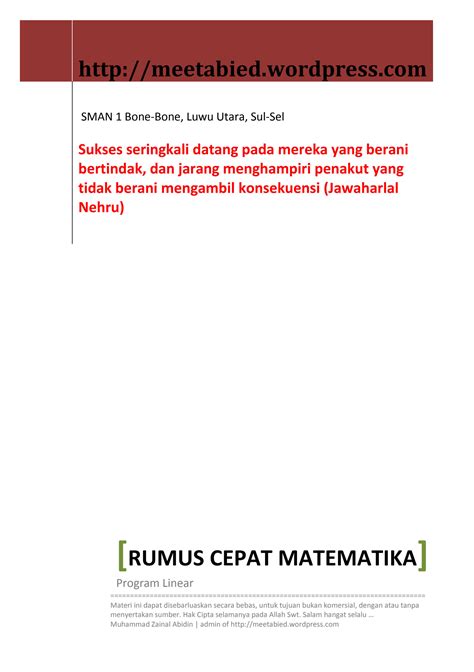 Solution Rumus Cepat Matematika Program Linear Studypool