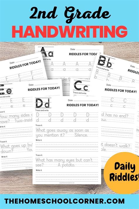 2nd Grade Handwriting Practice The Homeschool Corner Penmanship For