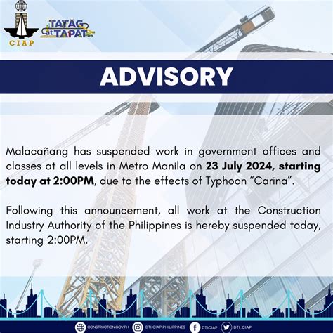 𝐀𝐍𝐍𝐎𝐔𝐍𝐂𝐄𝐌𝐄𝐍𝐓 Malacañang Has Suspended Work In Government Offices And Classes At All Levels In