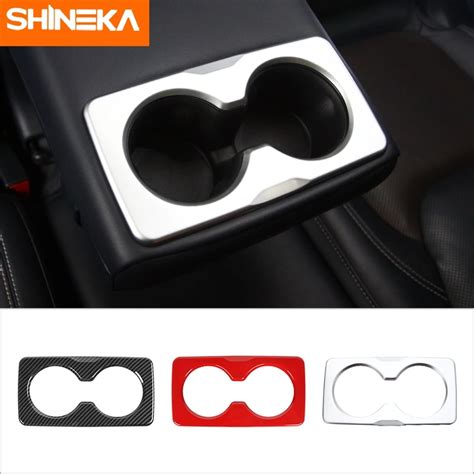 Shineka 자동차 뒷좌석 팔걸이 물컵 홀더 장식 커버 트림 스티커 지프 체로키 2014 년식 이상 인테리어 액세서리