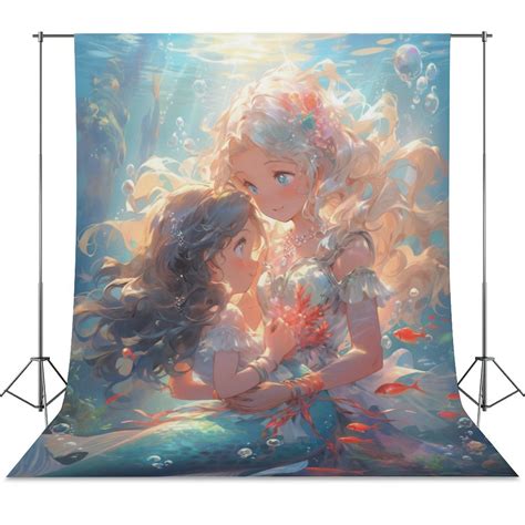 Mermaid Glitter Fish Scale Girls Backdrop Background For Photography