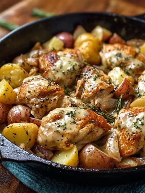 One Pan Chicken And Potatoes With Gravy