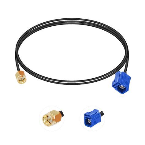 Fakra Code C Blue Plug To Smam 100mm Rg 174 Cable