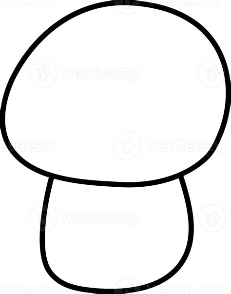 Cute Mushroom Outline Coloring 66247229 Png